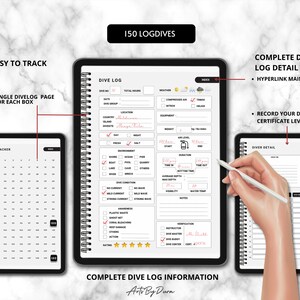 Scuba Diving Log Book Planner, Dive Log Book Hyperlink Pdf, Scuba ...