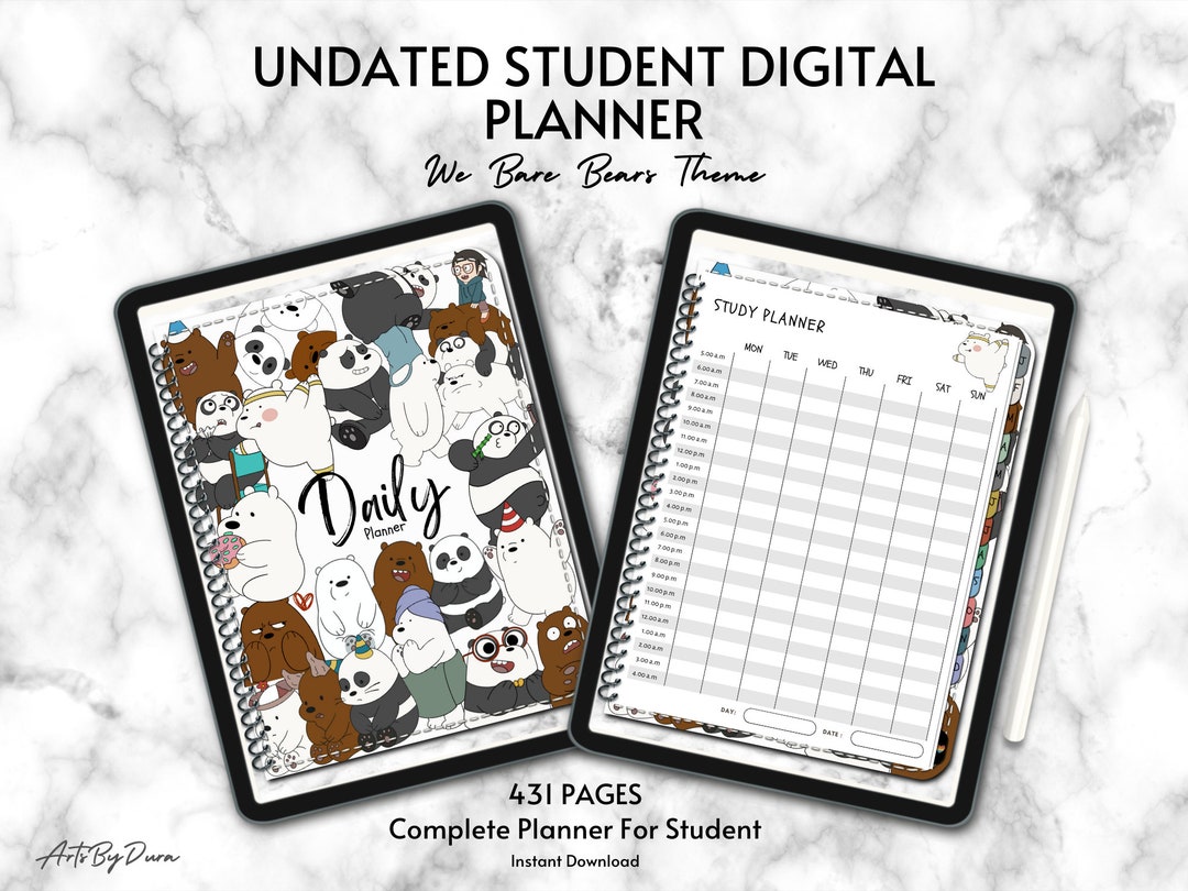 Undated Student Digital Planner, Goodnotes PDF Planner - Etsy