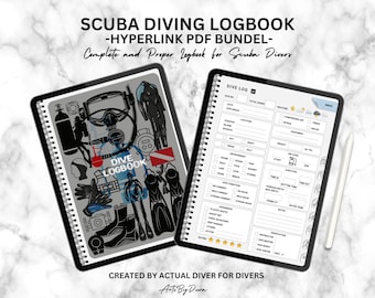 Scuba Diving Log Book Planner, Dive Log Book Hyperlink Pdf, Scuba ...