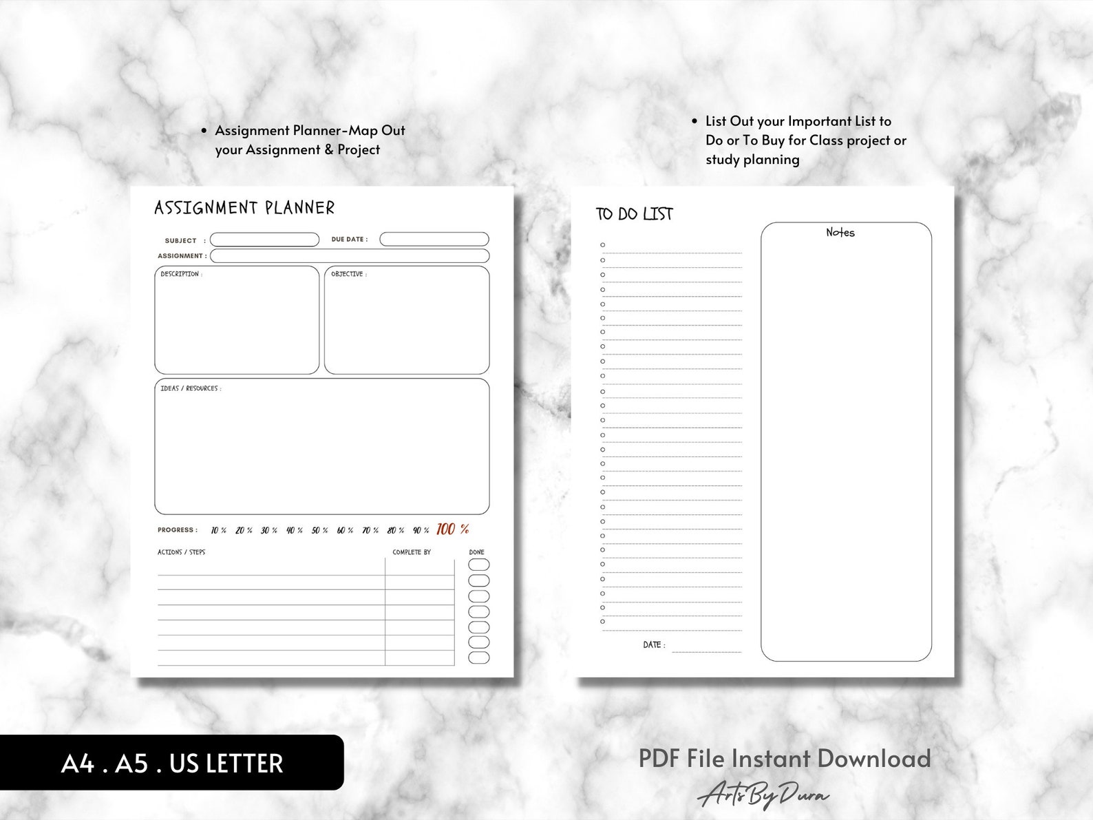 Student Planner, Assignment Tracker, Homework Planner, Class Schedule ...