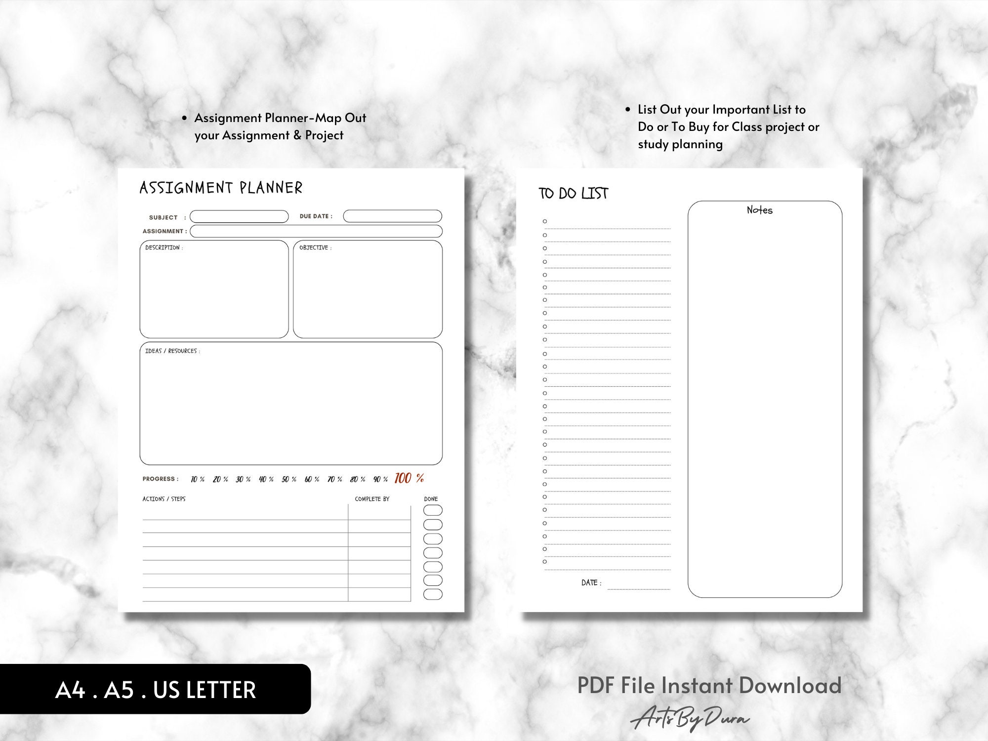 Student Planner, Assignment Tracker, Homework Planner, Class Schedule ...