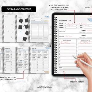 Scuba Diving Log Book Planner, Dive Log Book Hyperlink Pdf, Scuba ...