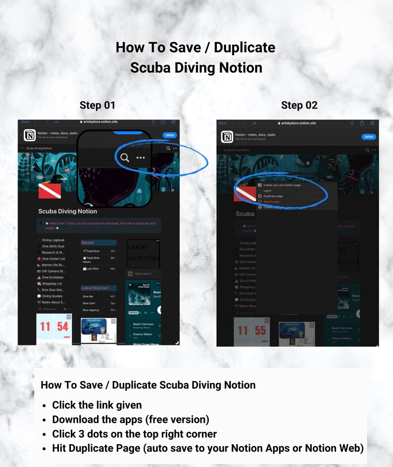 Scuba Diving Notion Template, Dive Logbook (digital Planner) - Etsy