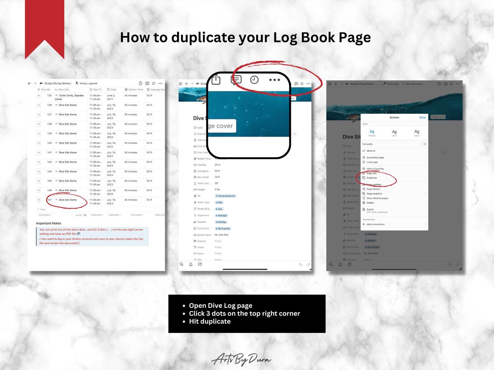 Scuba Diving Notion Template, Scuba Diving Log Book, Dive Log Book Notion, Freediver Log Book ...