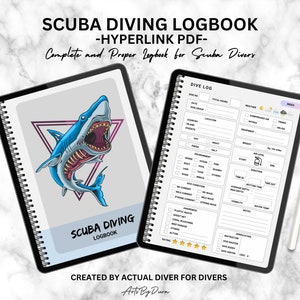 Scuba Diving Log Book Planner, Dive Log Book Hyperlink Pdf, Scuba ...