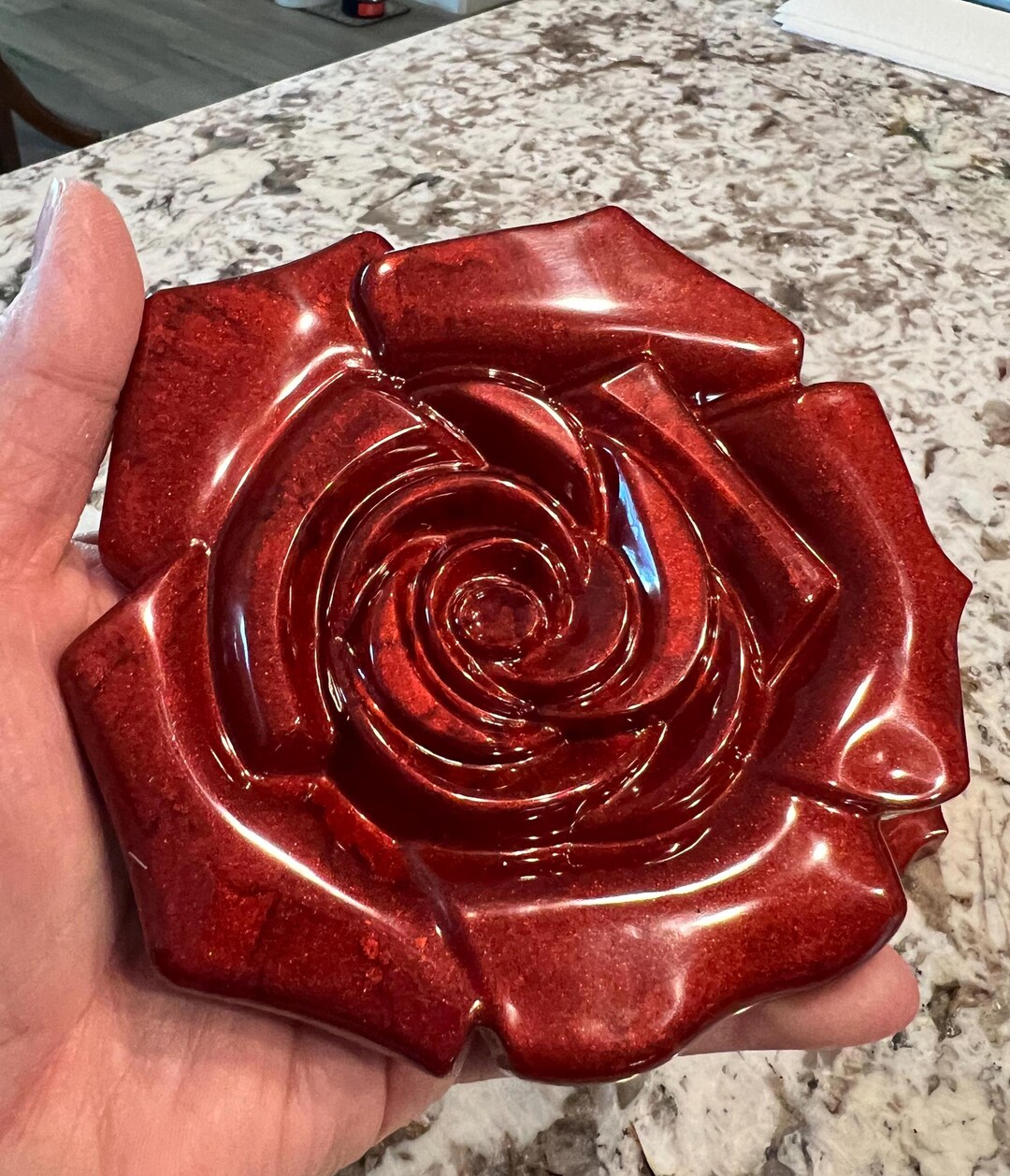Gorgeous Red Rose Coasters in a Beautiful Red Mica! Sold in a Set of 4 ...