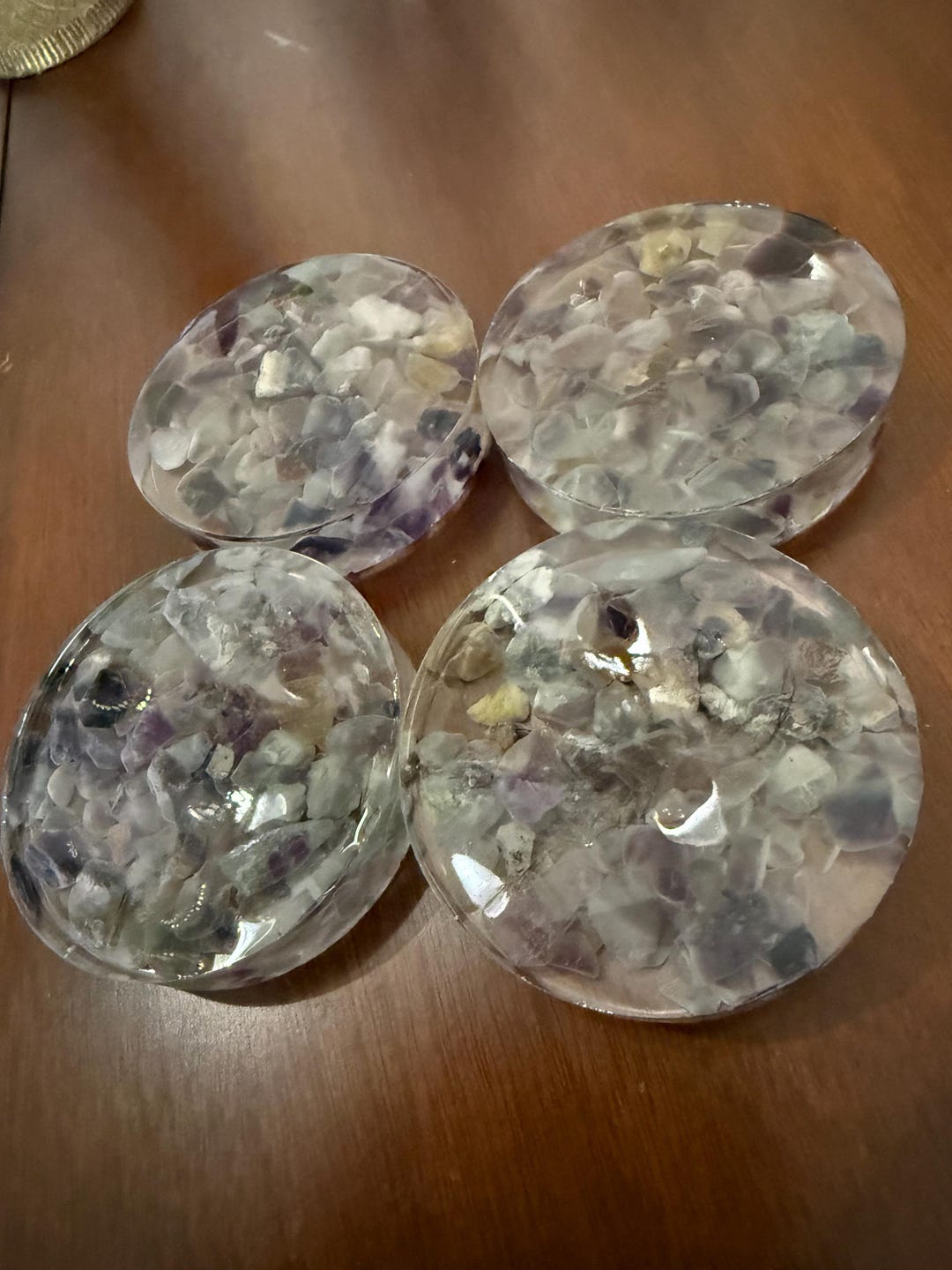 Quartz Crystal Coasters – Resin Coaster Set, 3.5