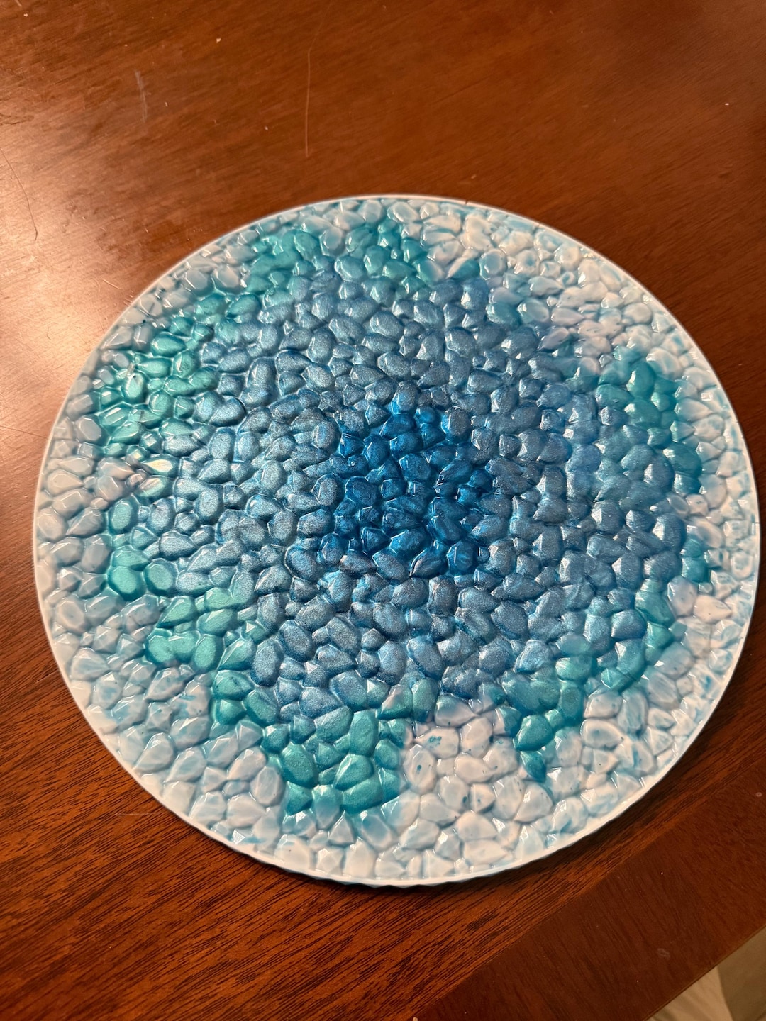 Shimmering Ocean-inspired Serving Tray in Shades of Sparkling Blue ...