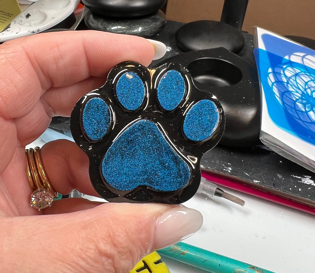 Small Blue Paw Print Keepsake - Cute! - Etsy