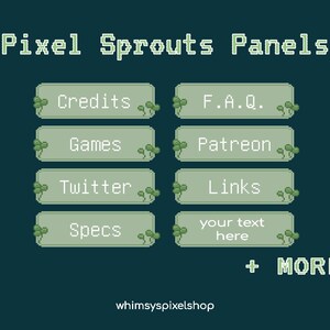 Pixel Sprout Twitch Panels Cottagecore Clover Streamer Assets - Etsy