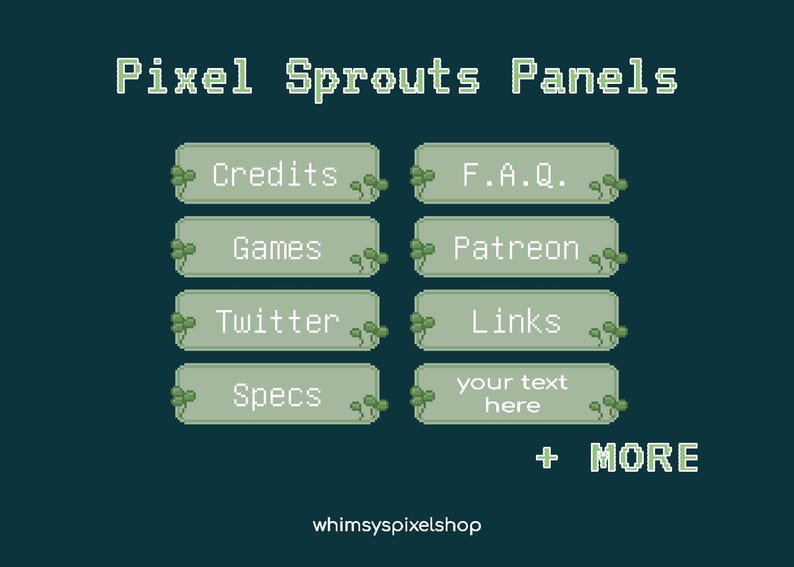 Pixel Sprout Twitch Panels Cottagecore Clover Streamer Assets - Etsy