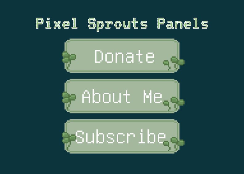 Pixel Sprout Twitch Panels Cottagecore Clover Streamer Assets - Etsy