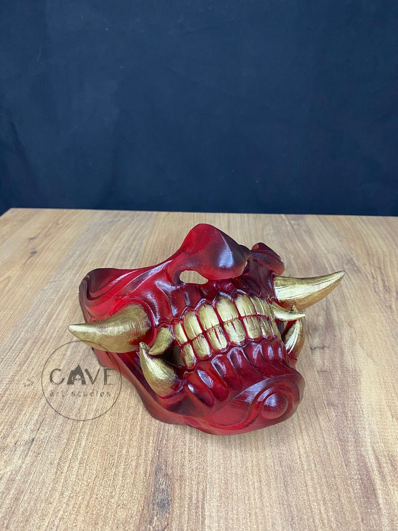 Samurai Demon Mask Wearable Half Face Oni Ronin Mask - Etsy