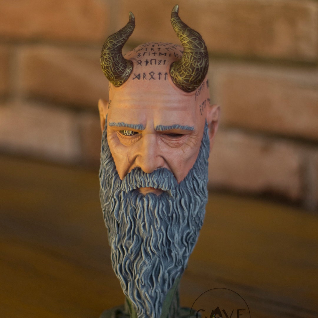 God Of War Mimir Büste, God of War Ragnarok Statue, Handbemalte ...