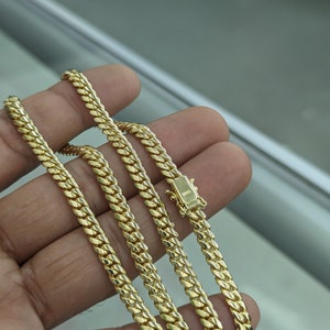 10k Real Gold Solid Miami Cuban Chain 5mm - Etsy