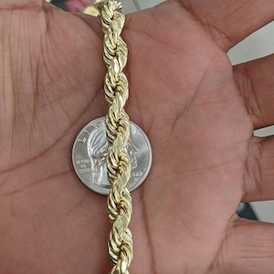 10kt Real Gold Rope Chain 8mm Thick - Etsy