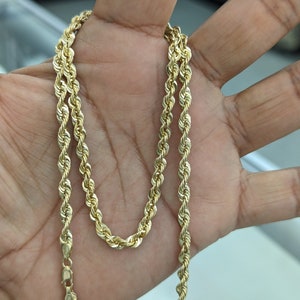 10kt Real Gold Rope Chain 4mm - Etsy