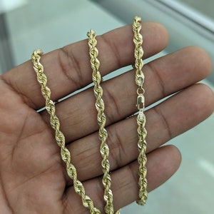 10kt Real Gold Rope Chain 4mm - Etsy