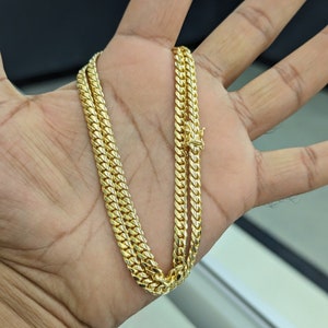 10k Real Gold Solid Miami Cuban Chain 5mm - Etsy