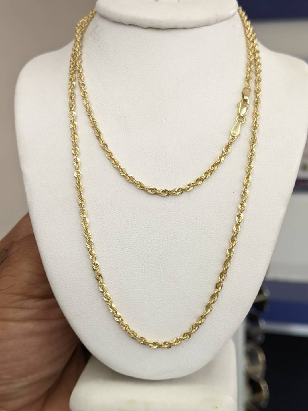 10kt Real Gold Rope Chain 2mm Thick for Men and Women - Etsy