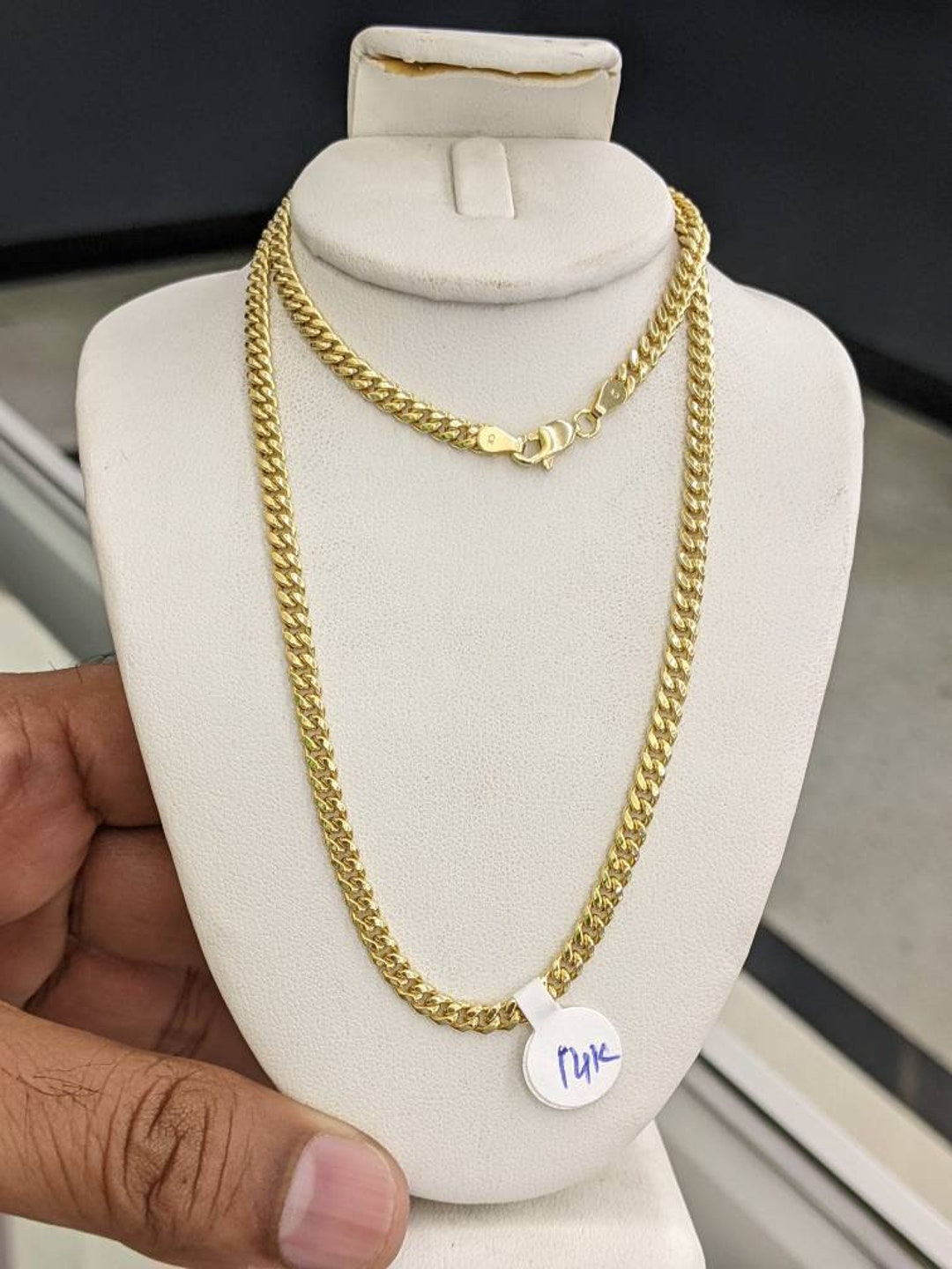14kt Real Gold Miami Cuban Style Chain 3.5mm for Men and Women - Etsy