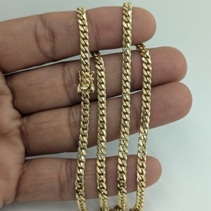 10kt Real Solid Gold Miami Cuban Style Chain 4mm - Etsy