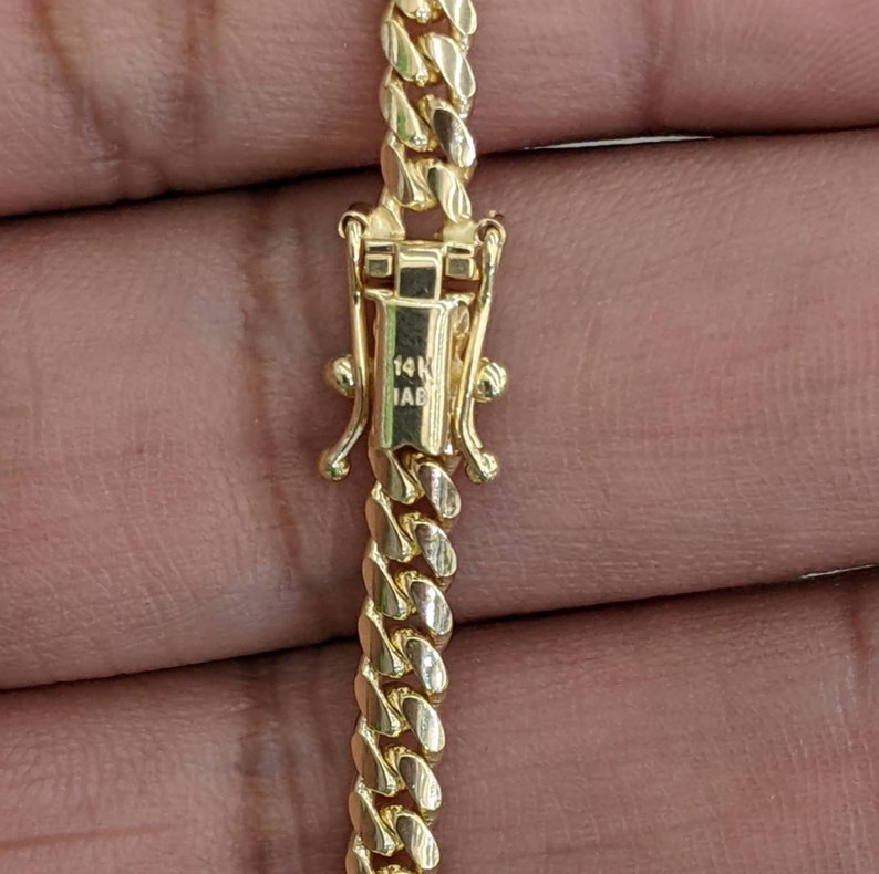 14kt Real Gold Solid Miami Cuban Style Chain 4mm Wide - Etsy