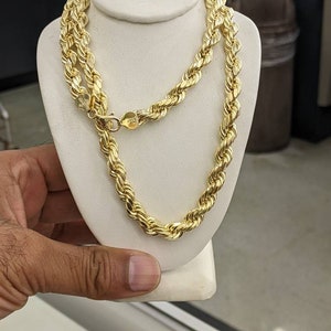 10kt Real Gold Rope Chain 8mm Thick - Etsy