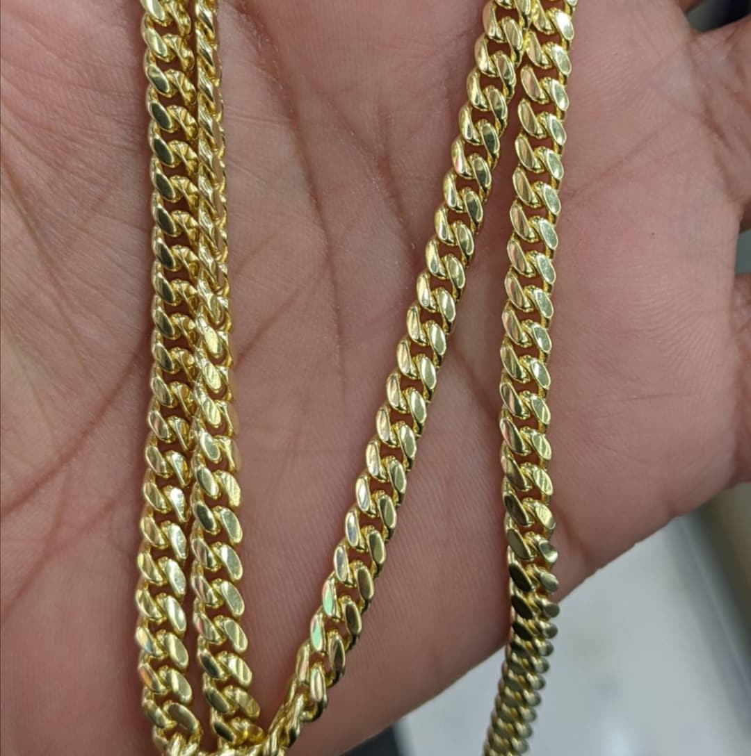 14kt Real Solid Gold Miami Cuban Style Chain 5mm Thick - Etsy
