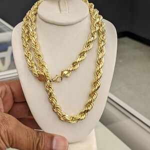 10kt Real Gold Rope Chain 8mm Thick - Etsy