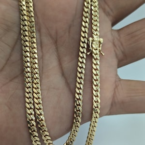 10kt Real Solid Gold Miami Cuban Style Chain 4mm - Etsy