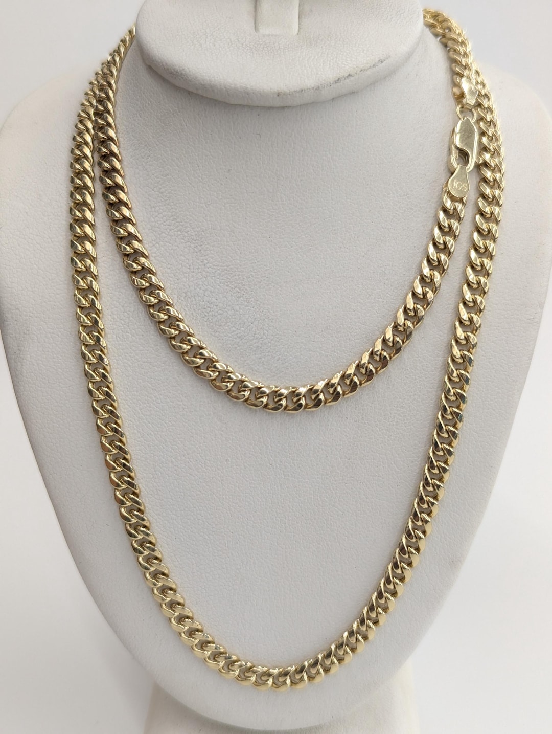 10kt Real Yellow Gold Miami Cuban Style Chain 4.5mm - Etsy