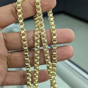 10kt Real Gold Box Byzantine Chain 5.3mm - Etsy