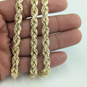10kt Real Gold Rope Chain 8mm Thick - Etsy