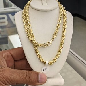 10kt Real Gold Rope Chain 7mm Thick - Etsy