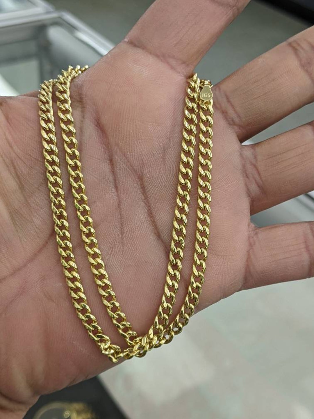10kt Real Gold Miami Cuban Style Chain 4.5mm Thick - Etsy