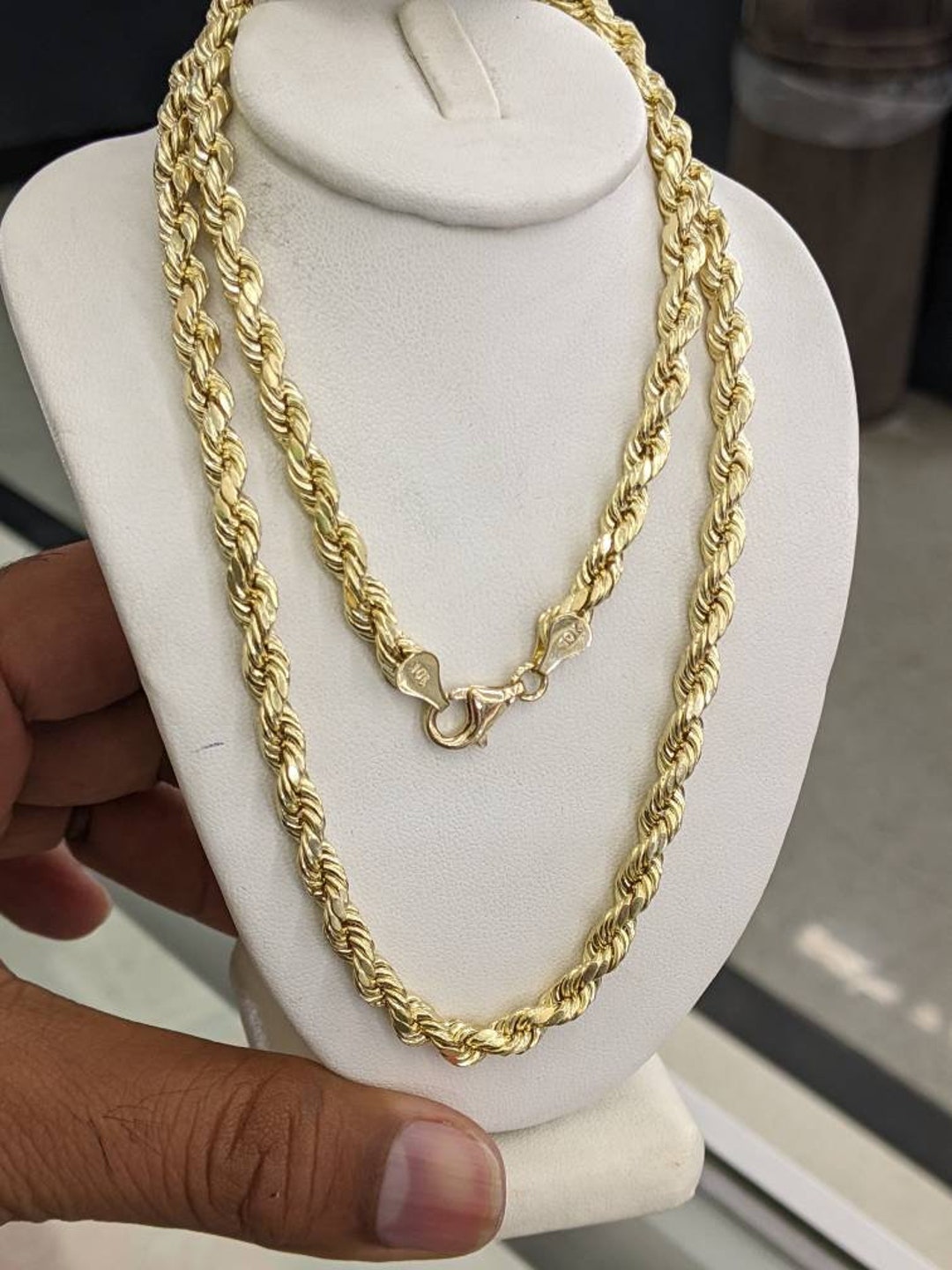 10kt Real Gold Rope Chain 6mm Thick - Etsy