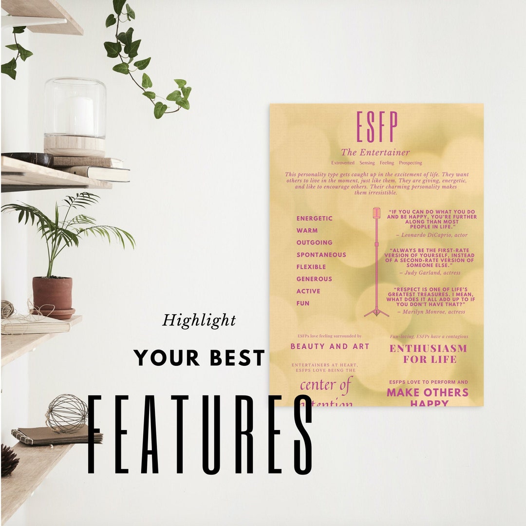 ESFP Myers-briggs Wall Art MBTI Digital Printable Poster - Etsy
