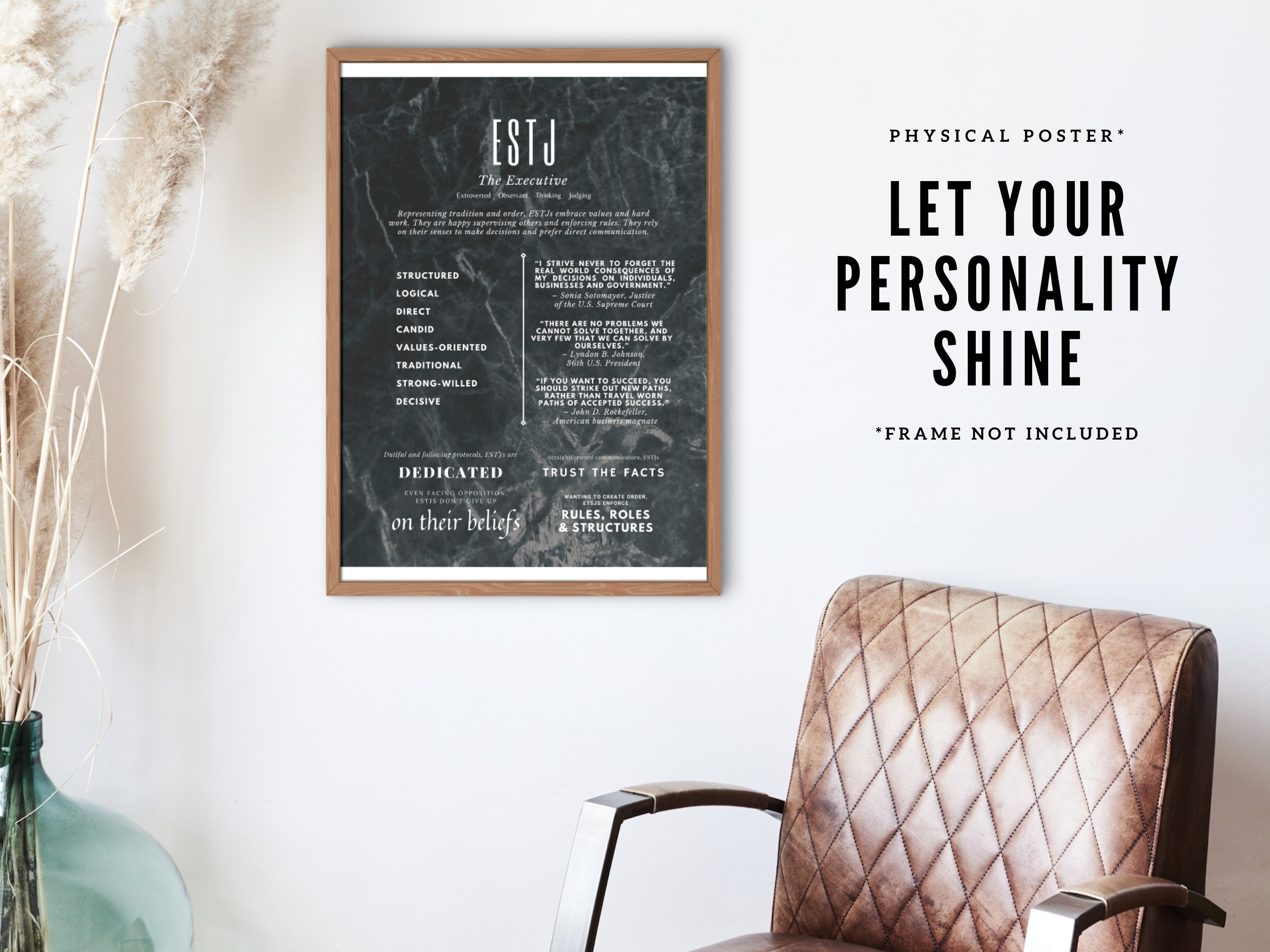 ESTJ Personality Poster, MBTI Wall Art, Myers-briggs Decor - Etsy