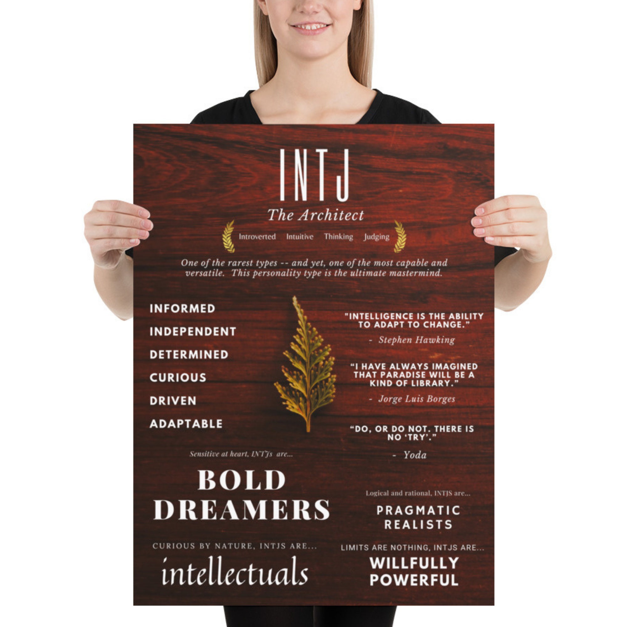 INTJ Myers-briggs Art Poster MBTI Motivational (physical Poster) - Etsy