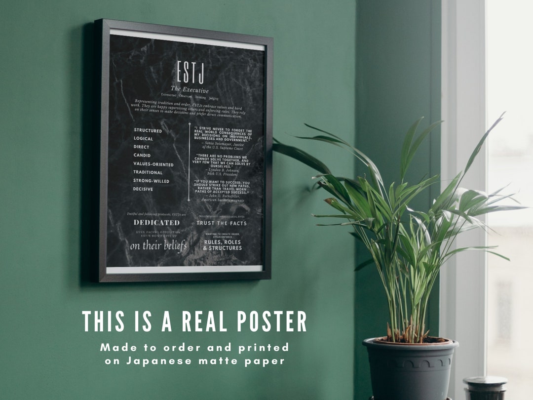 ESTJ Personality Poster, MBTI Wall Art, Myers-briggs Decor - Etsy