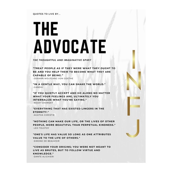 INFJ Wall Art INFJ Printable Wall Art Myers Briggs Poster | Etsy