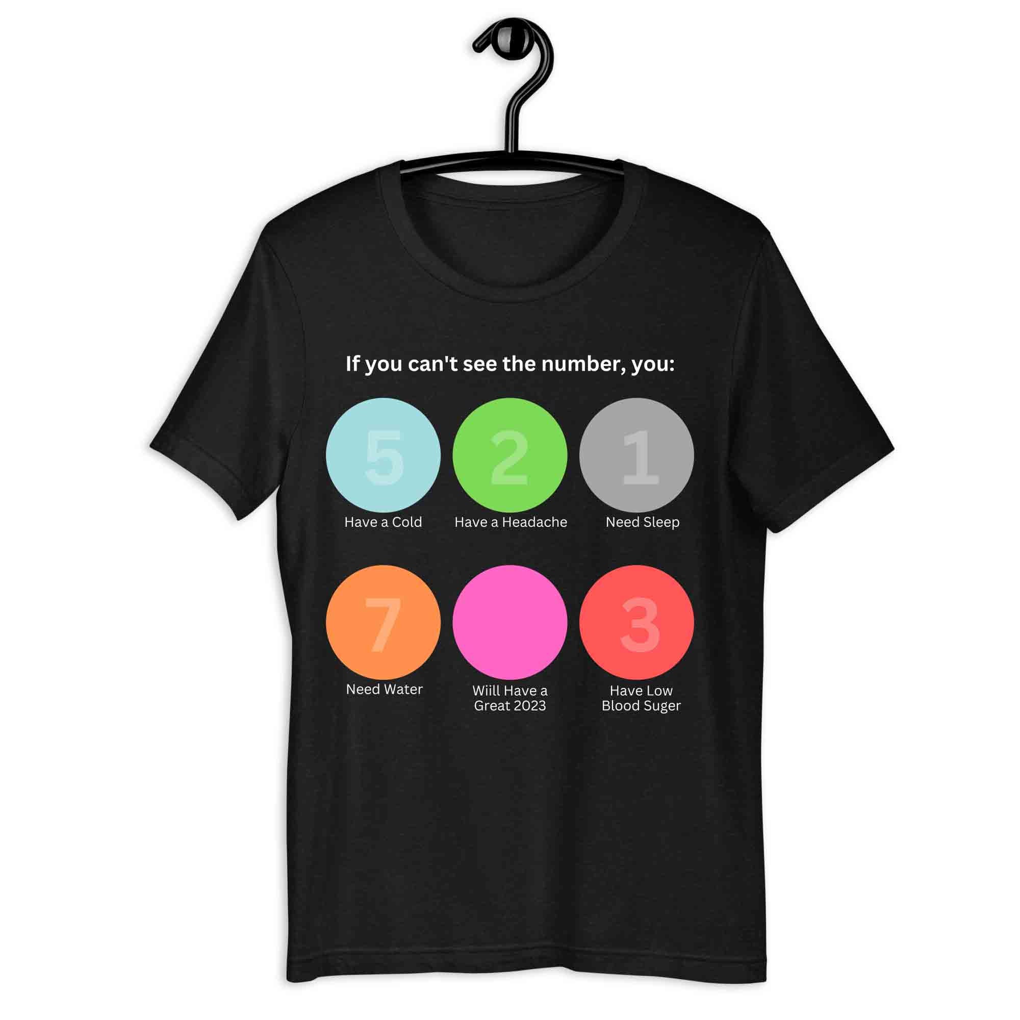 If You Can't See the Number, Puzzle Shirt, Colorblind T-shirt, Color ...