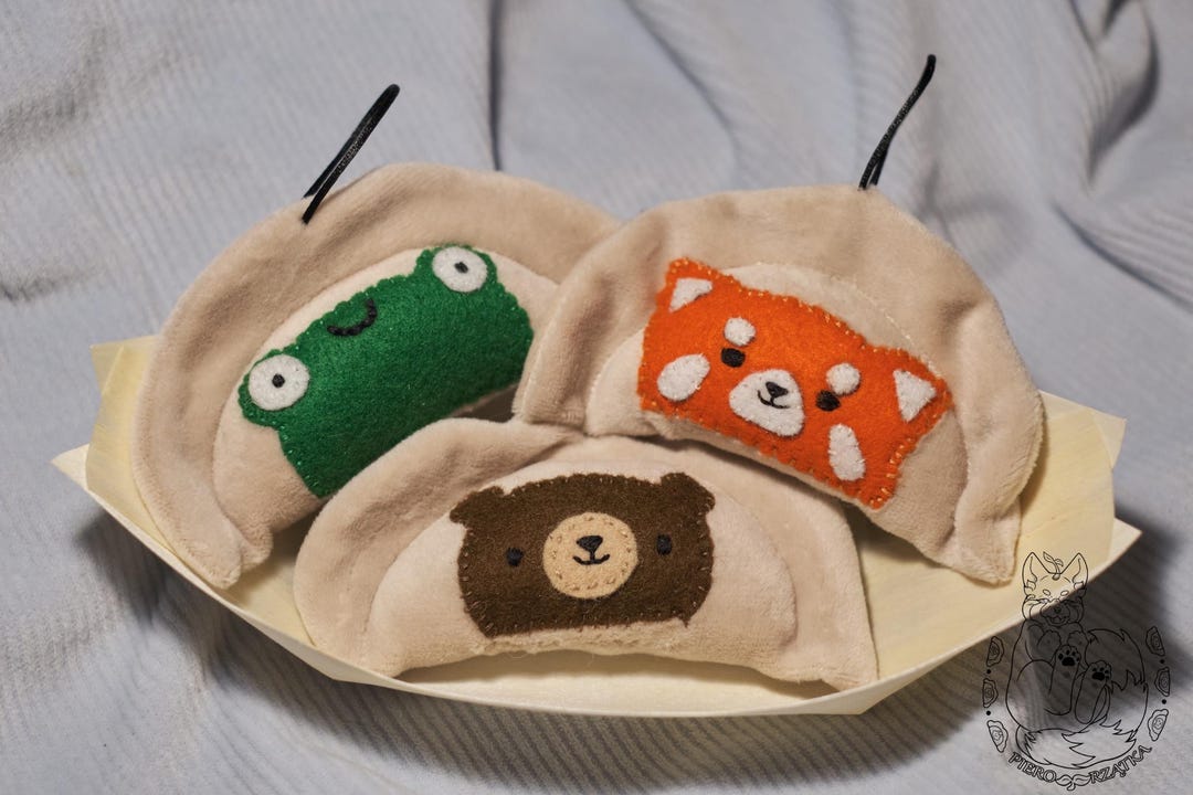 Pierorzątka Cute Pierogi Dumpling Animals Plush Keychain Felt Animal - Etsy