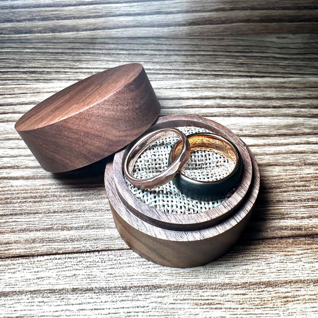 Proposal Walnut Wedding Ceremony Ring Box, Natural Wood Classic ...