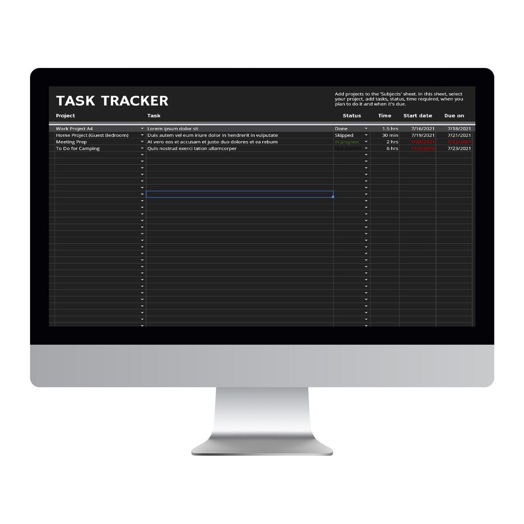 Task Tracker dark Mode - Etsy