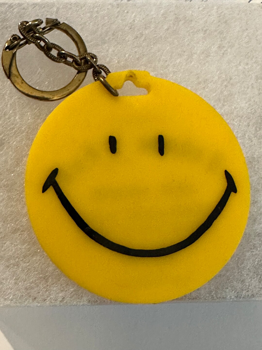 Vintage 1974 Large Smiley Face Advertising Keychain Prime Cut Miami ...