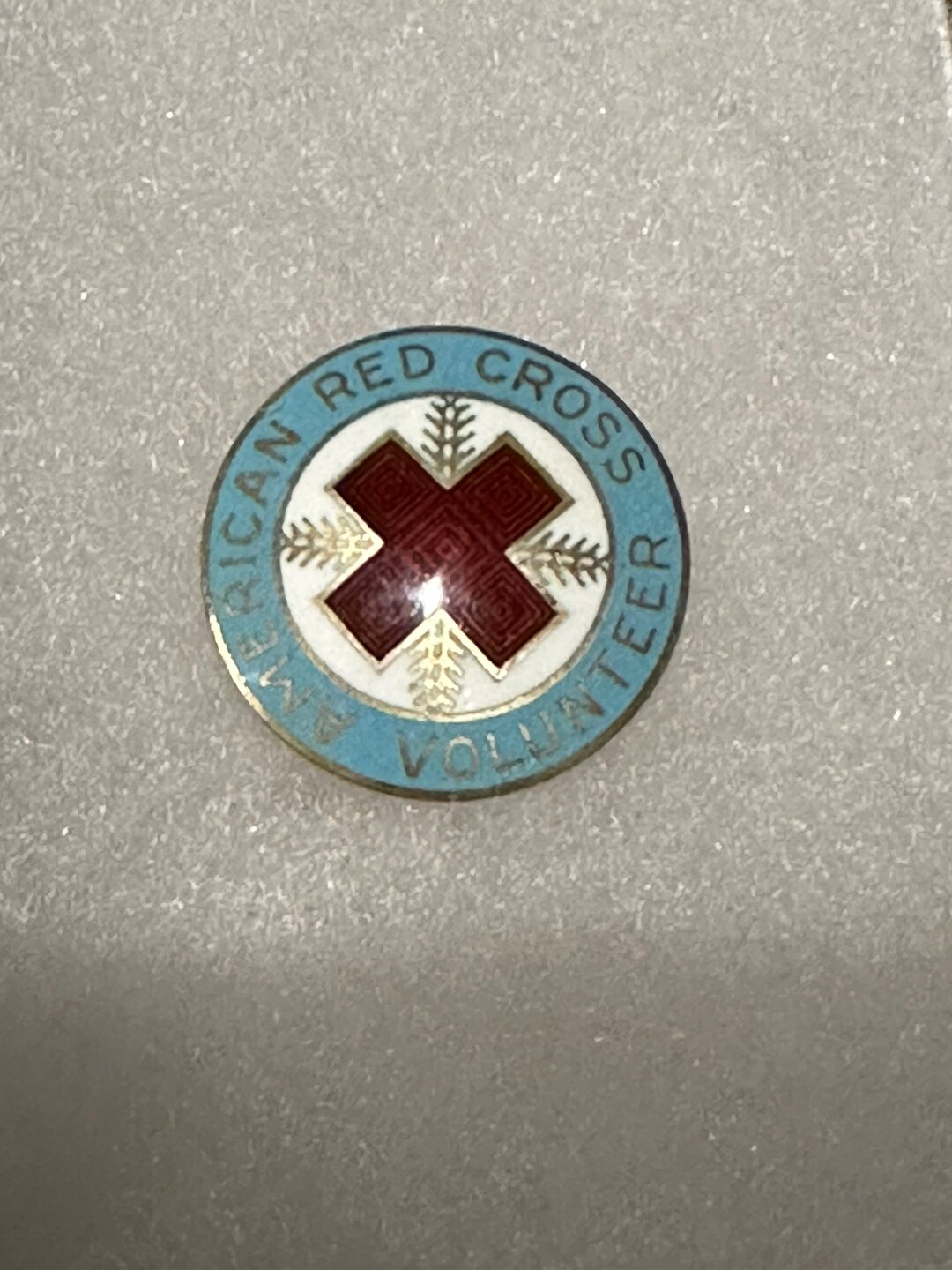 WW2 American Red Cross Volunteer Canteen Lt. Blue Enamel Pinback Button ...