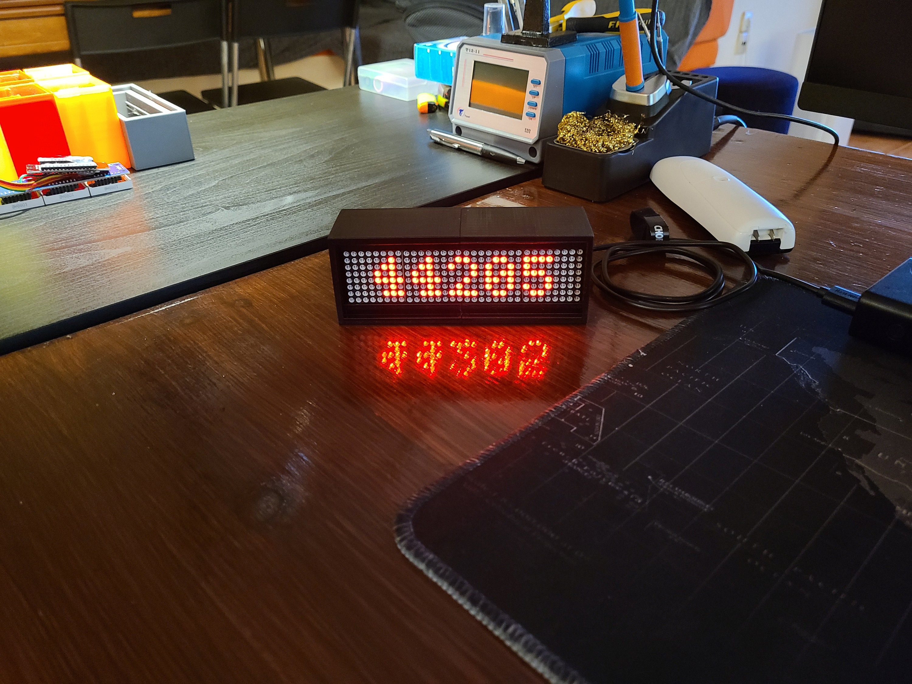 Black Stocks/cryptocurrency Ticker Bitcoin Display Wifi LED Clock btc ...