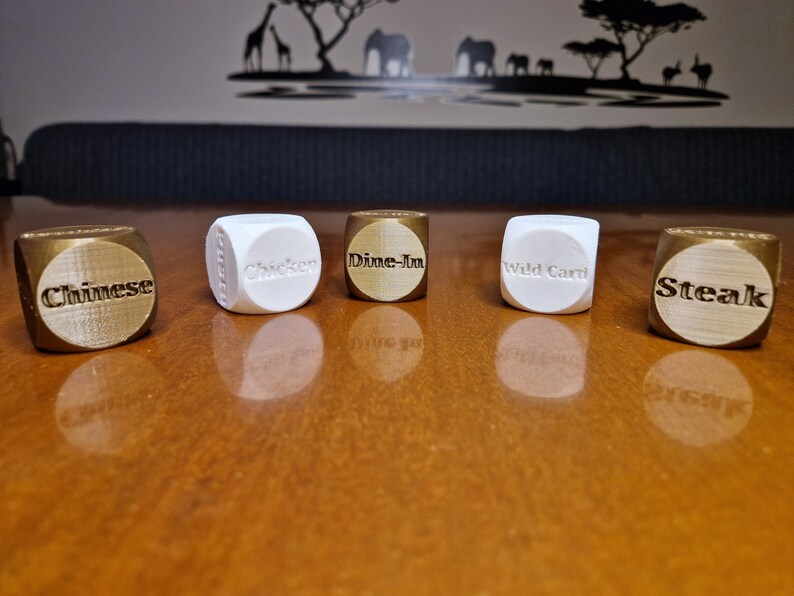 3D Printed Food Dinner Dice (set of 3) - A Fun Quick Way to Decide on ...
